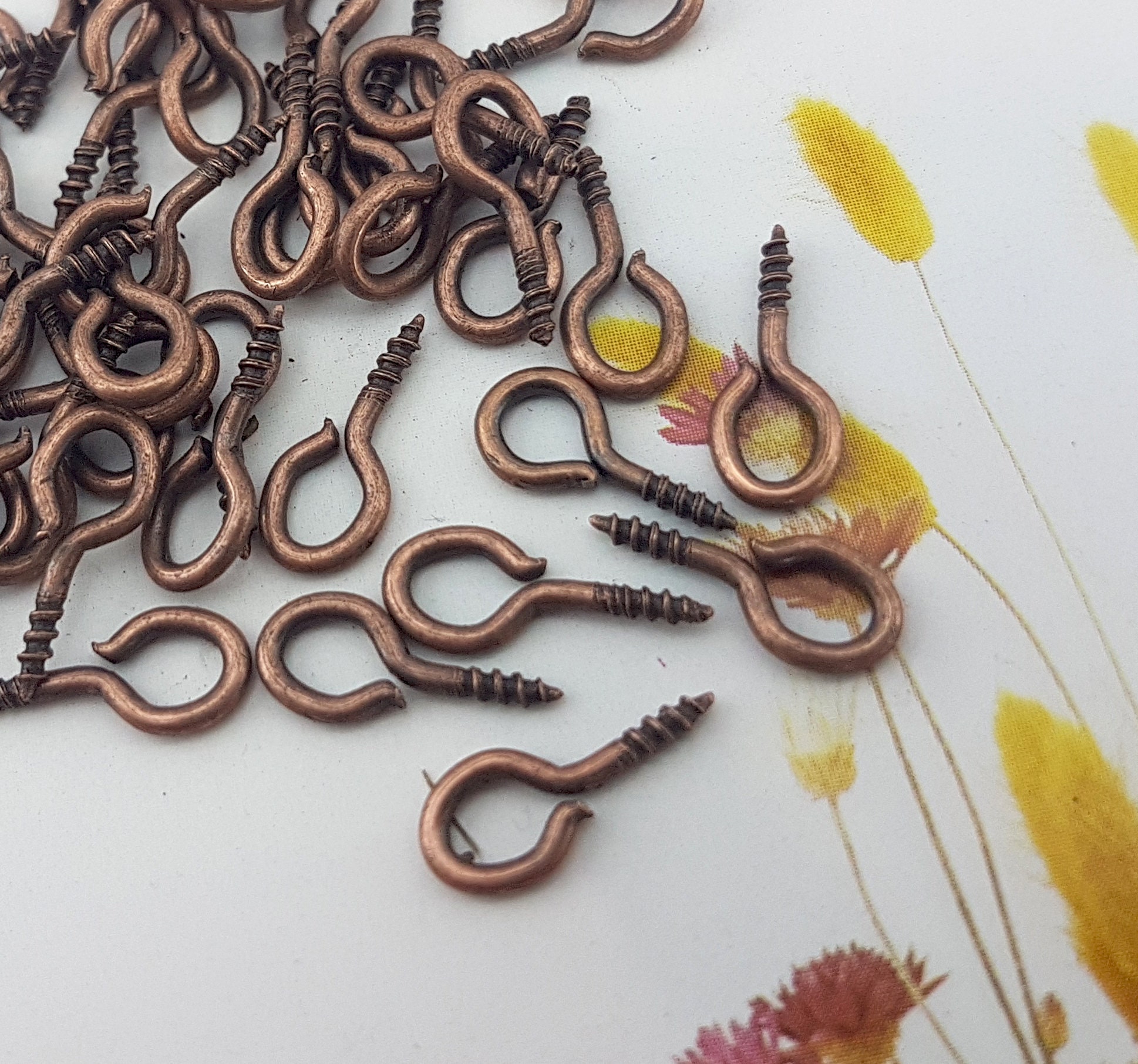 Screw Eye Pins,copper Colour Small Screw Pins for Beads,copper Tone Eye ...
