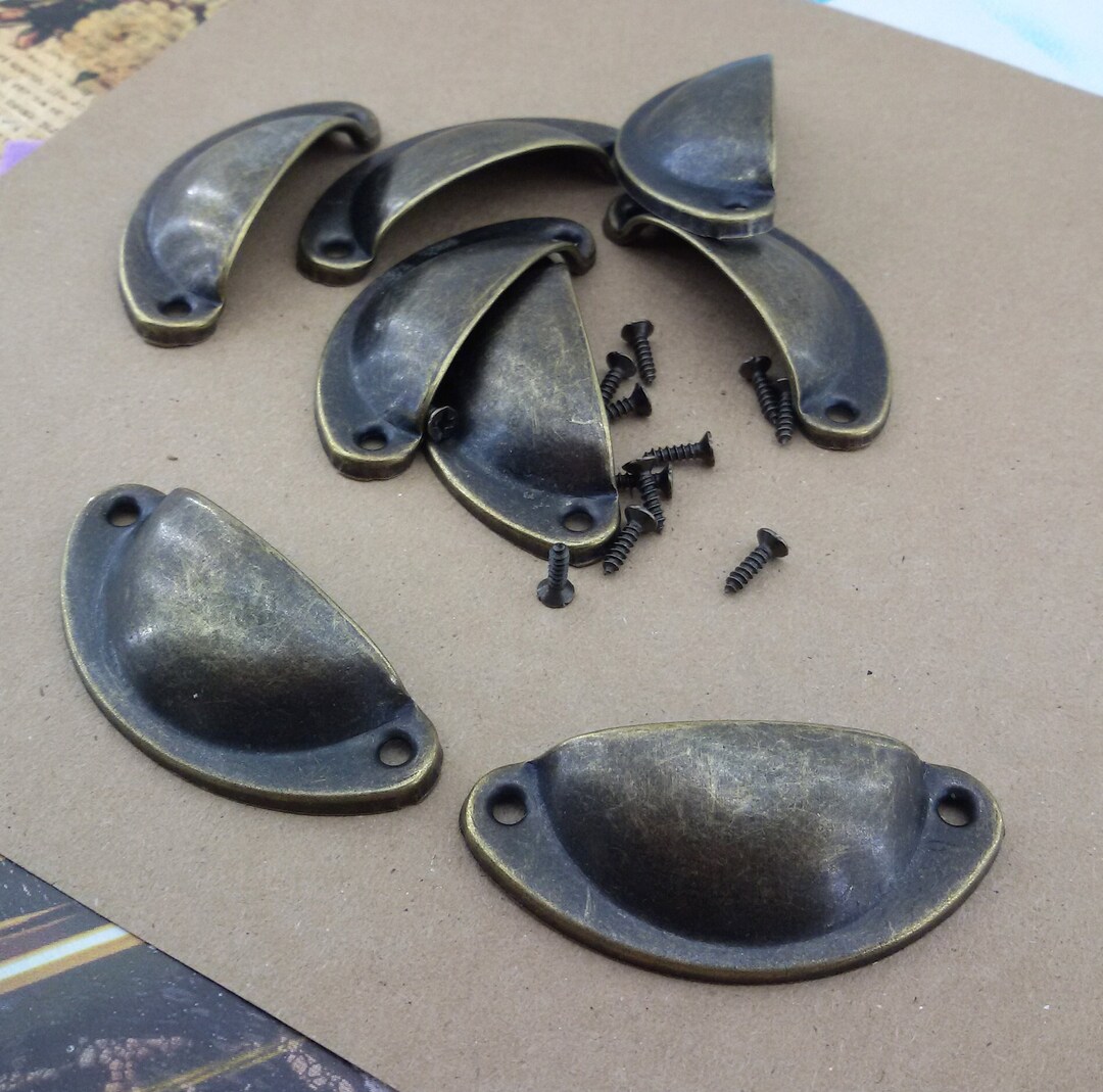 Small Pull Handle,2 Bronze Patina Drawer Handle,jewel Box Handle,drawer ...