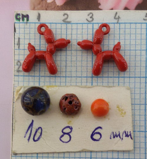 Red Balloon Dog Charm,red Dog Metal Charms,enameled Balloon Dog Charm ...