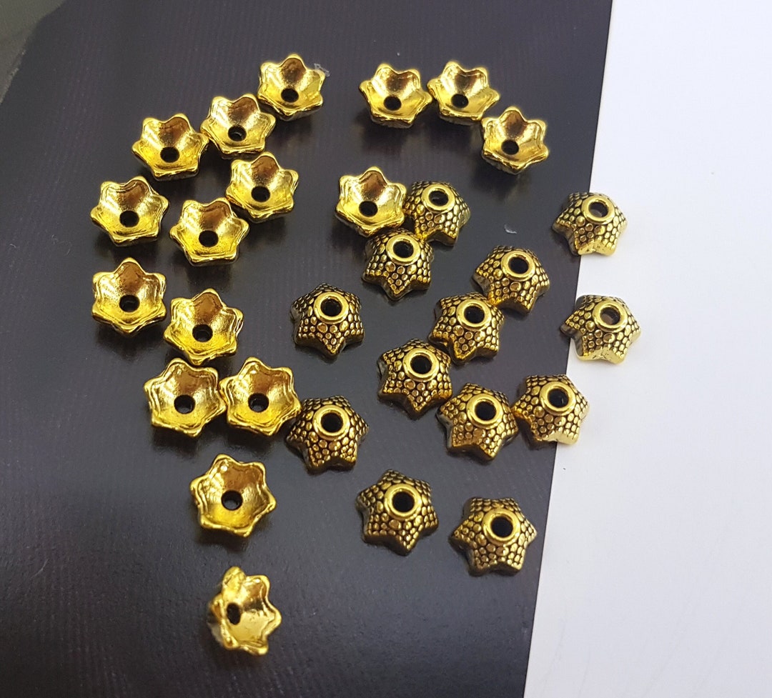 Antiqued Gold Bead Caps,ornate Gold Tone Bead Ends,decorative Bead ...