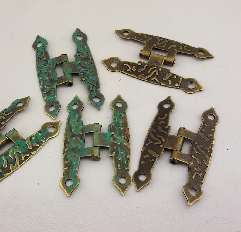 Vintage Metal Hinges,2 Decorative Hinges,verdigris Medieval Hinges,big ...