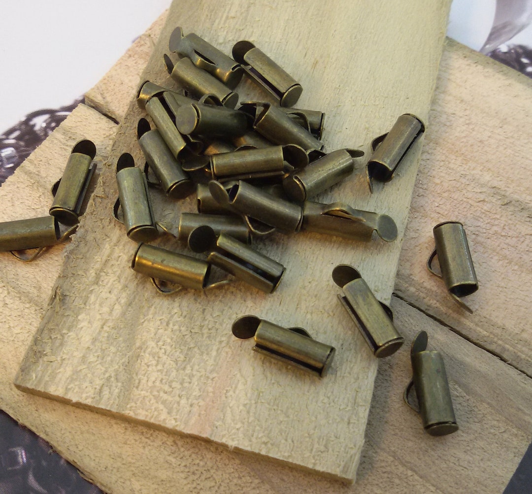 Cord End Crimp,bronze Tube Crimp Ends,slider Closing Connector,tube End ...