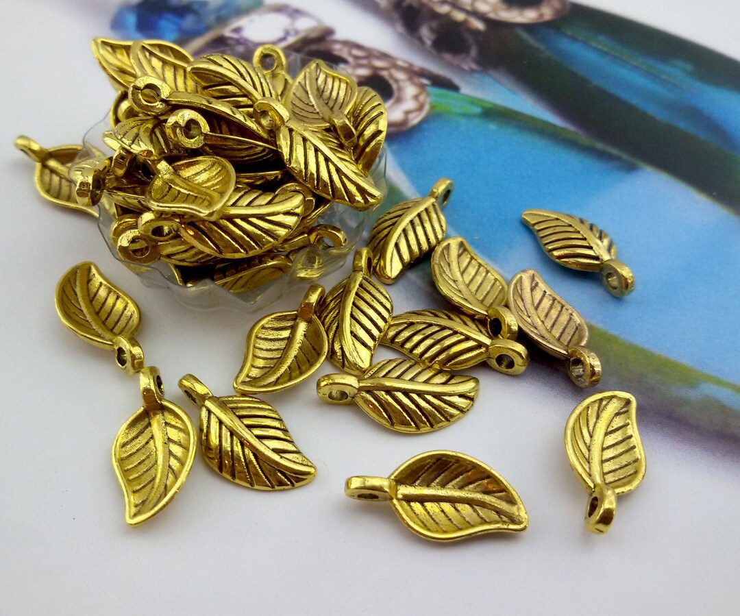 Gold Leaves Charms,gold Tone Charms for Earrings,leaves Small Gold ...