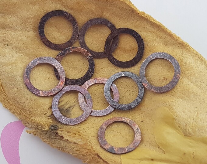 Patina Copper Chain Rings,antiqued Copper Jewelry Rings Connectors,15 ...