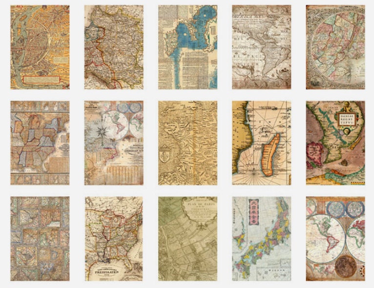 Vintage Map Paper,antique Bookstore Old Maps,craft Maps Background Old ...