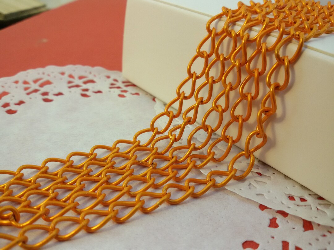 Orange Colour Jewelry Chain,colorful Metal Necklace Chain,big Links ...
