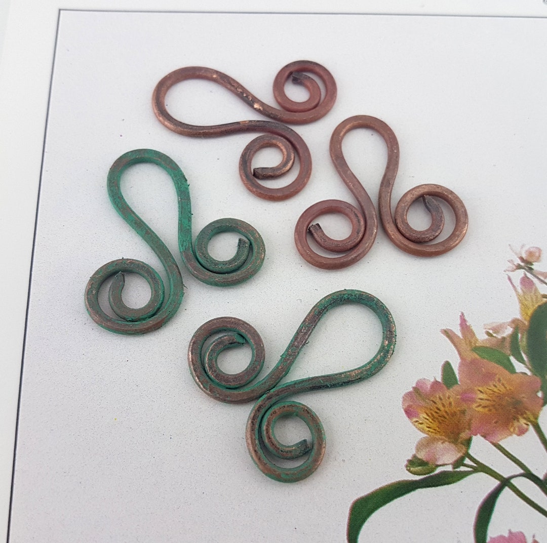 Antique Copper Closure Links,patina Copper Thick Wire Links,green ...