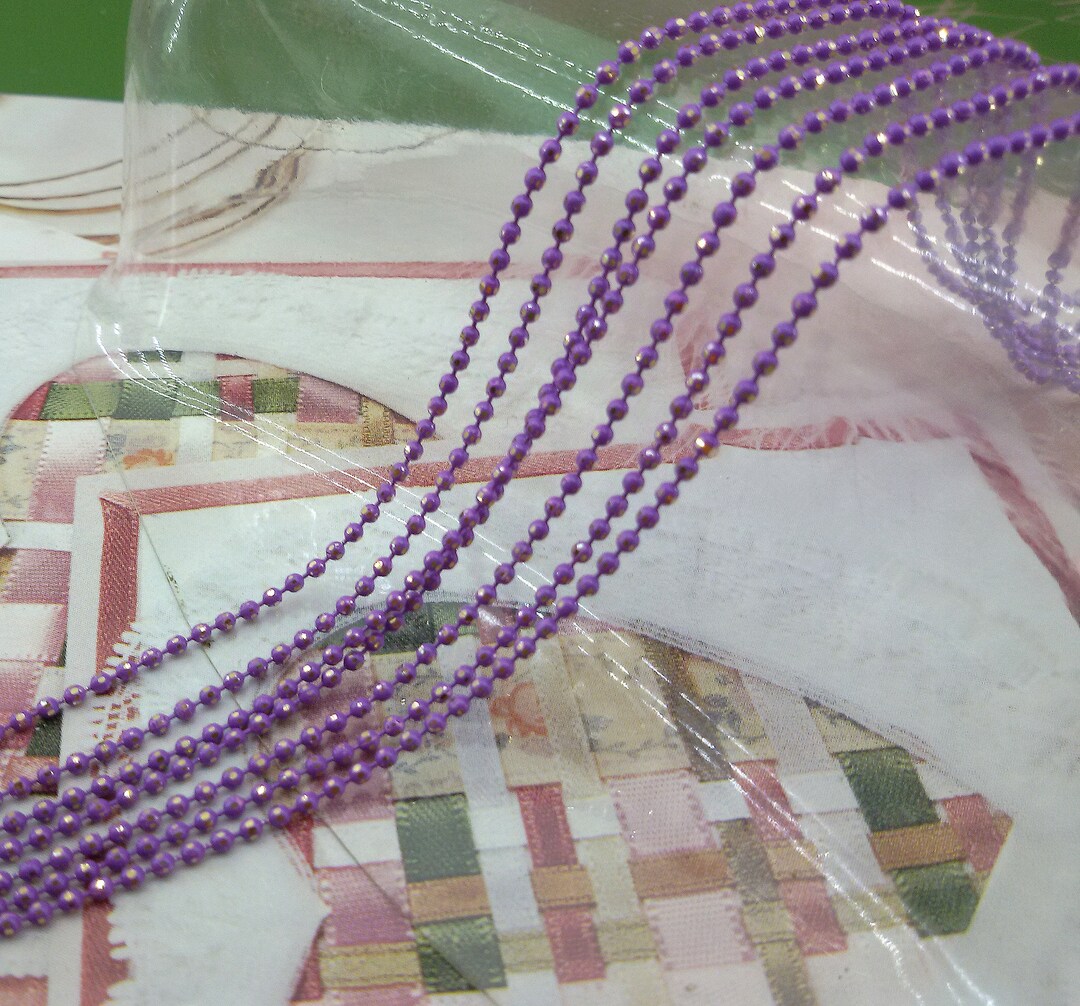 Purple Colour Fine Ball Chain,purple Colorful Thin Ball Chain for ...