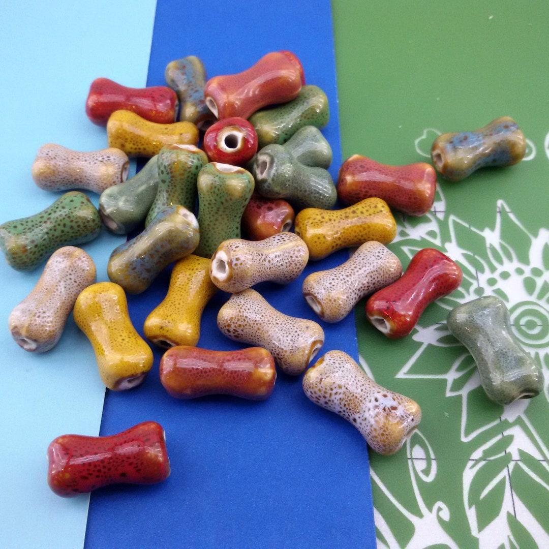 Large Tube Ceramic Glazed Beads,color Mix Large Ceramic Beads,big Hole ...