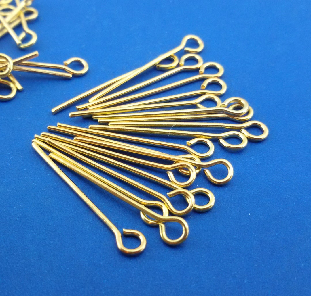 Eye Head Gold Colour Pin,eye Head Pin for Bead,gold Tone Eye Head ...