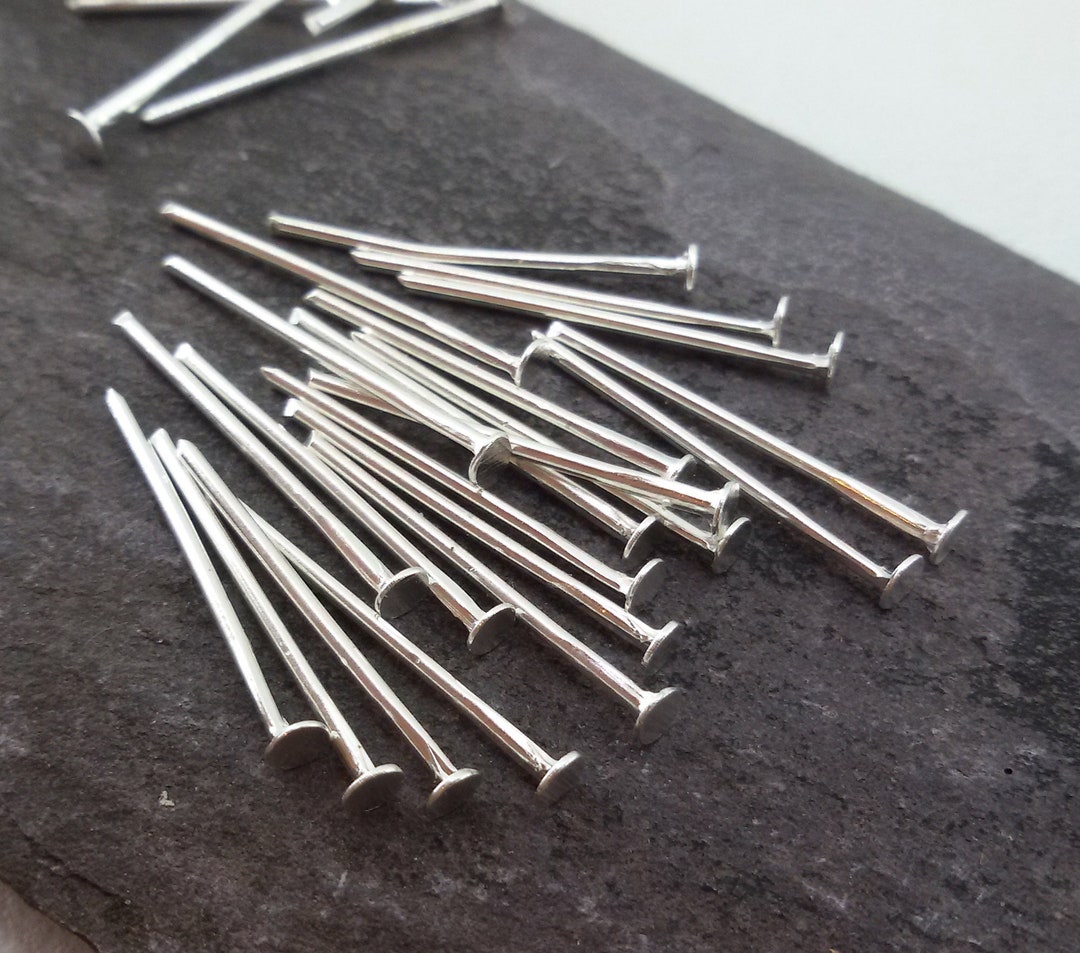 Flat Head Silver Tone Pin,flat Head Pin,silver Colour Head Jewellery ...