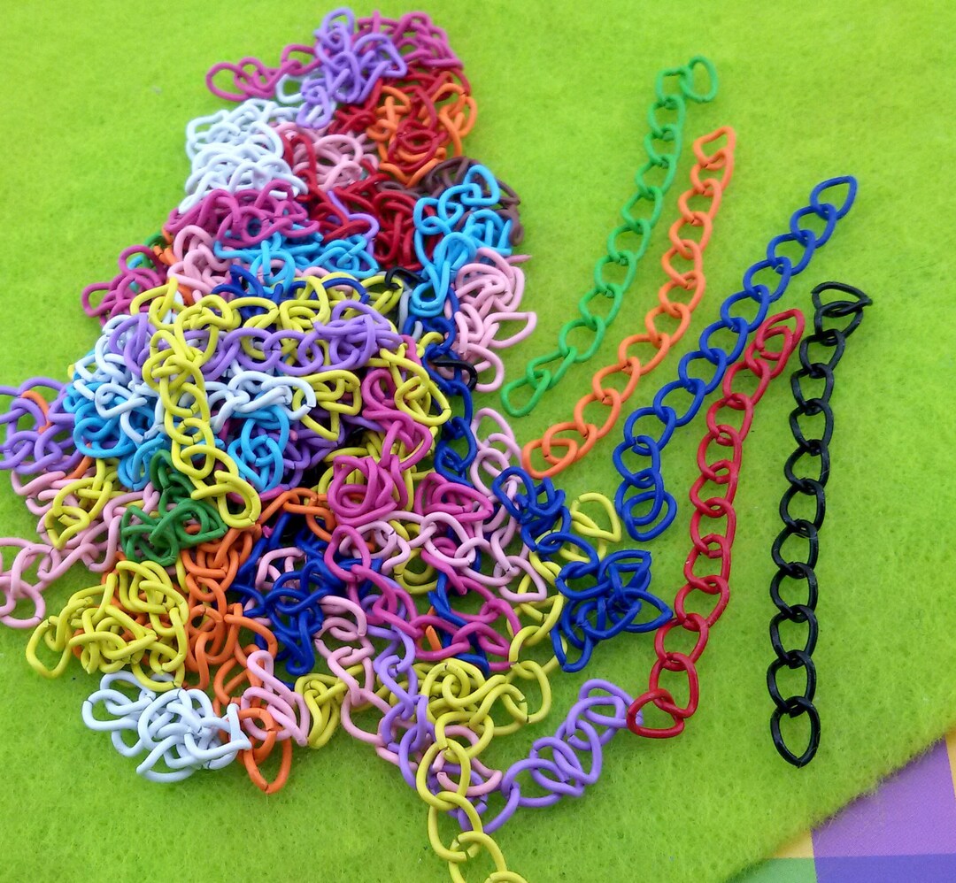 Colorful Jewelry Chain,colour Mix Short Chain Pieces,50 Mm Many Colours ...