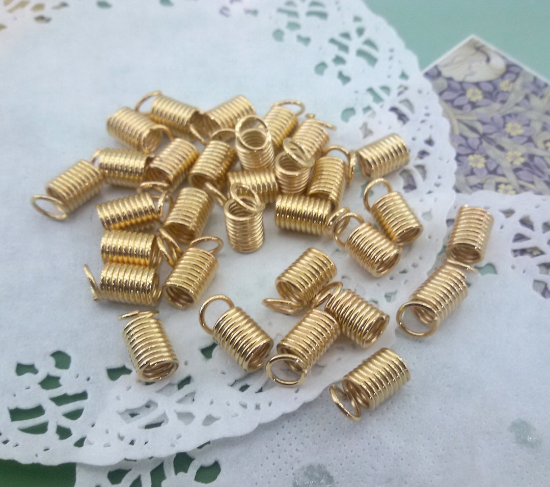 Light Gold Crimping Coils for Necklace,crimp Coil End,gold Spring Coil ...