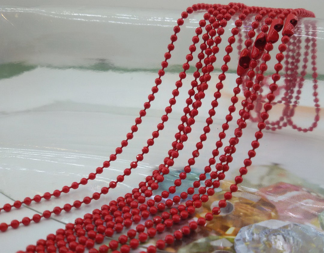 Red Ball Chains With Closure,ready to Use Red Ball Chain,red Color ...