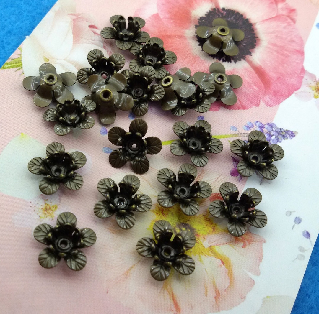 Antiqued Bronze Color Bead Caps,petal Flower Bead Caps,decorative Bead ...