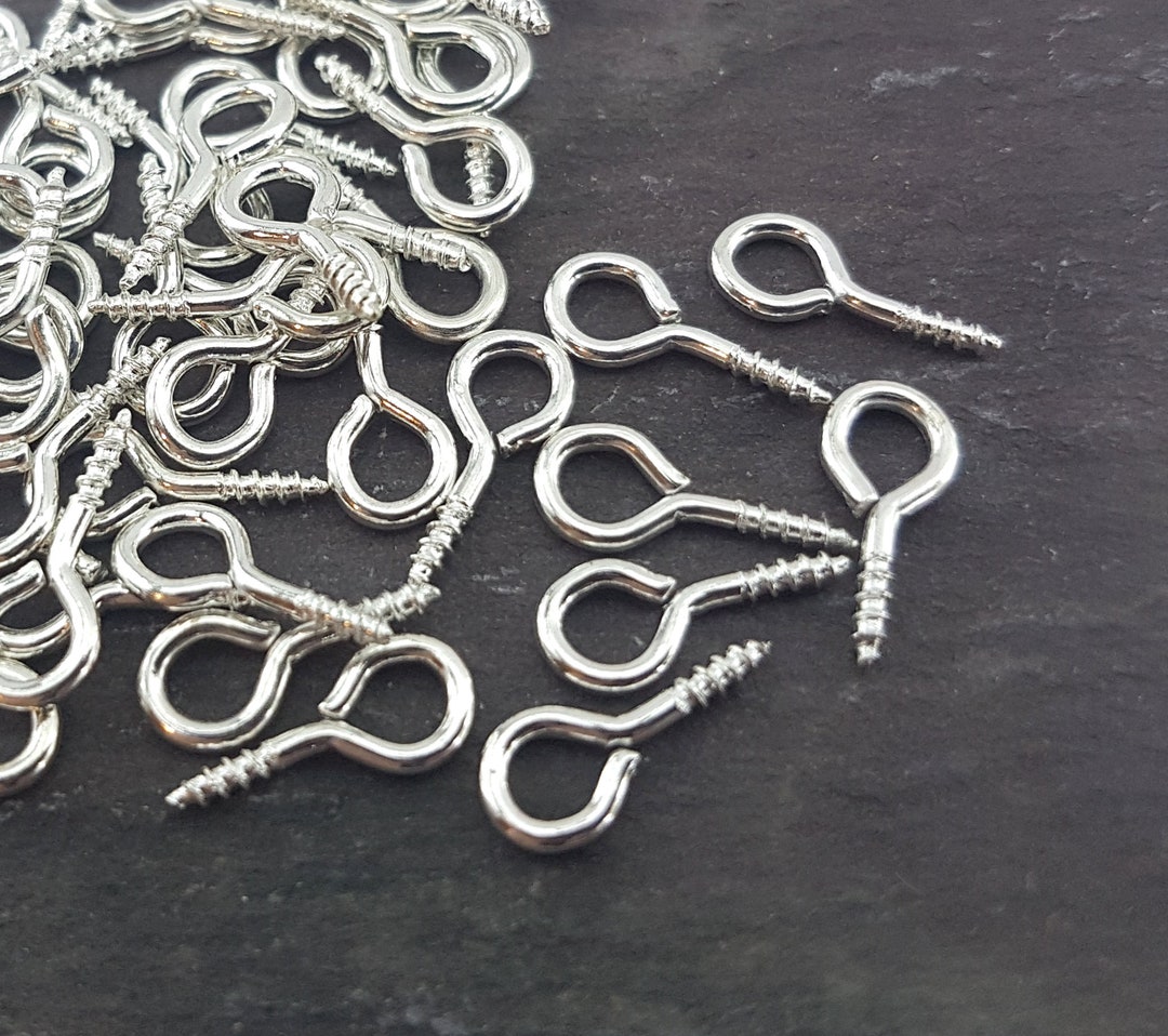Screw Eye Pins,silver Colour Small Screw Pins for Beads,silver Tone Eye ...