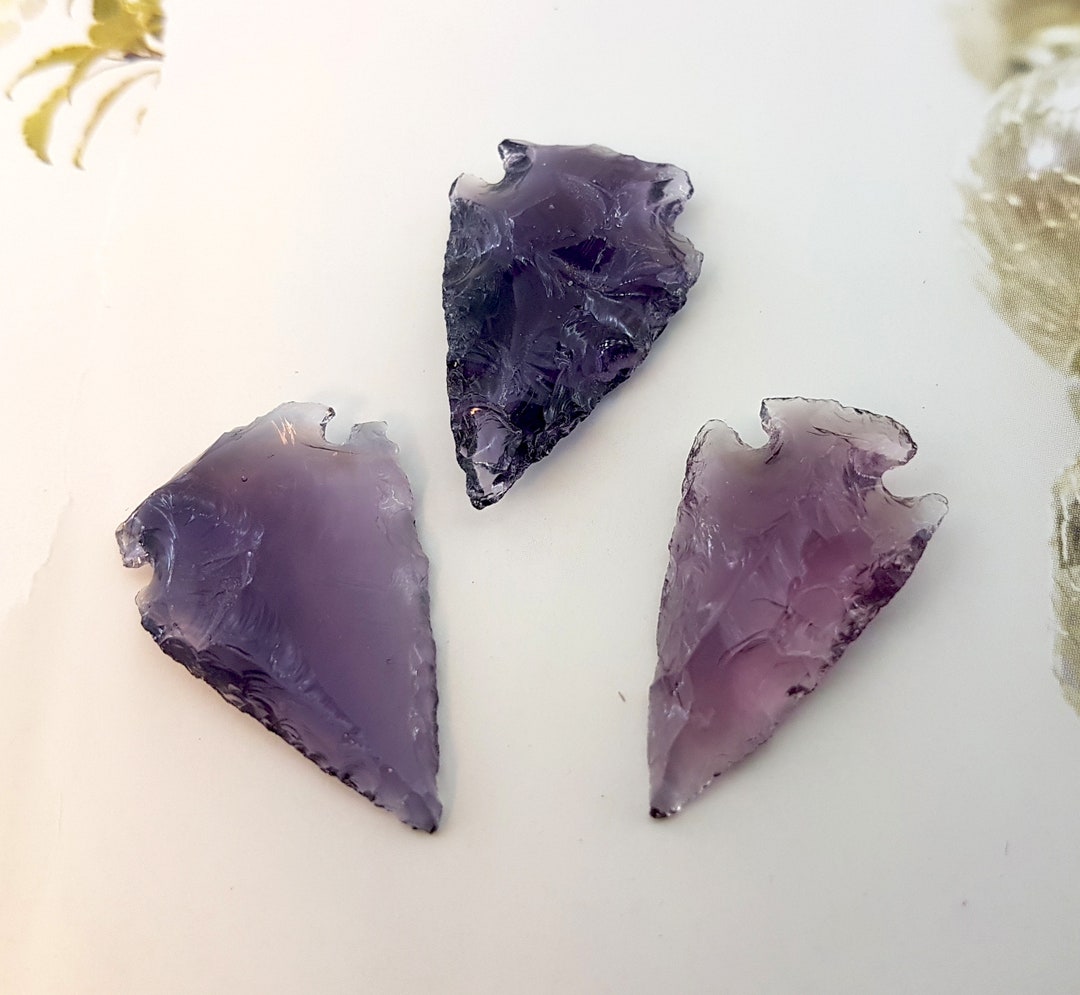 Crystal Arrowhead,purple Transparent Raw Quartz Arrow Head,purple Clear ...