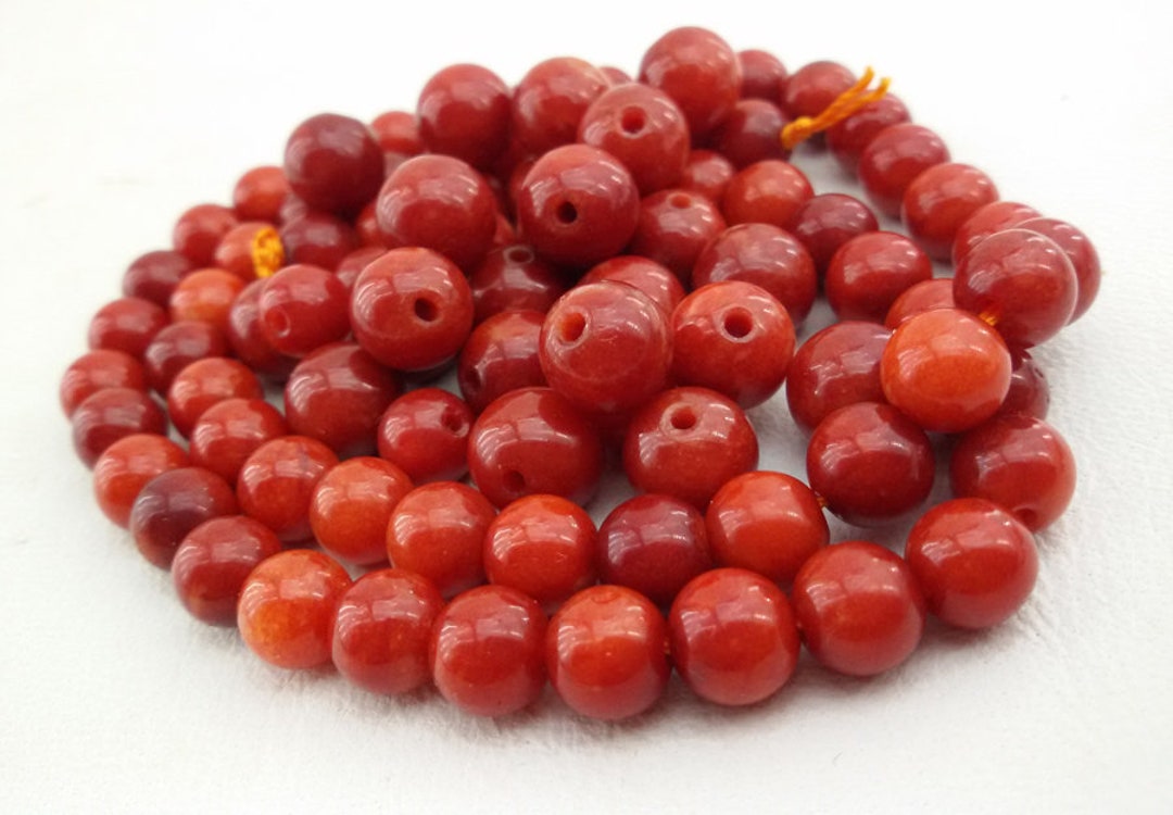 Red Chalcedony Beads,red Marbled Chalcedony Crystal Beads,red ...