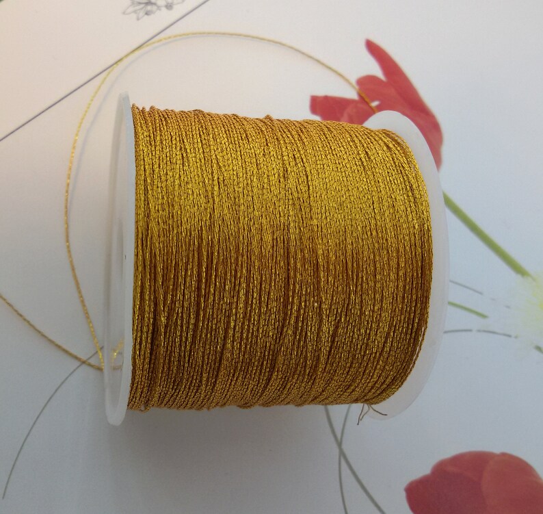 Gold Thin Threadgold Nylon Thread0.3 Mm Gold Metallic Sewing - Etsy