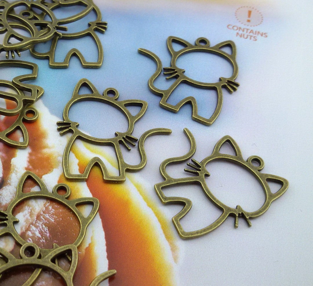 Resin Filling Cat Pendants,open Frame Pendant,open Back Bezel Pendant ...