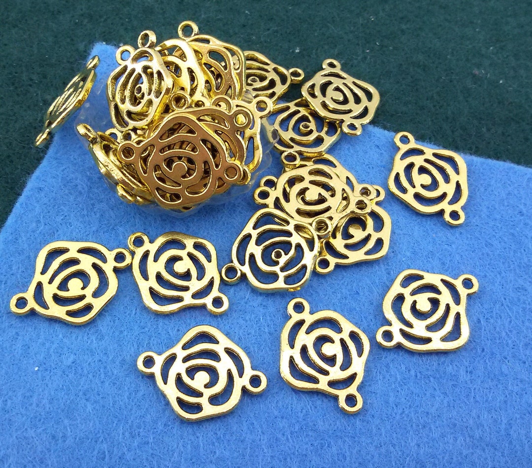 Connector Antique Gold Vintage Floral Embelishment,metal Flower ...