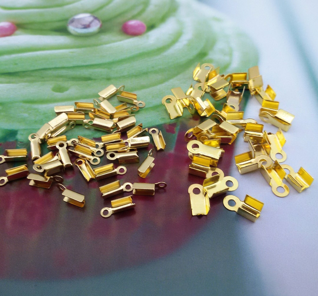 Gold Tone End Crimp,holding Ends Closing Connector,necklace End Crimp ...