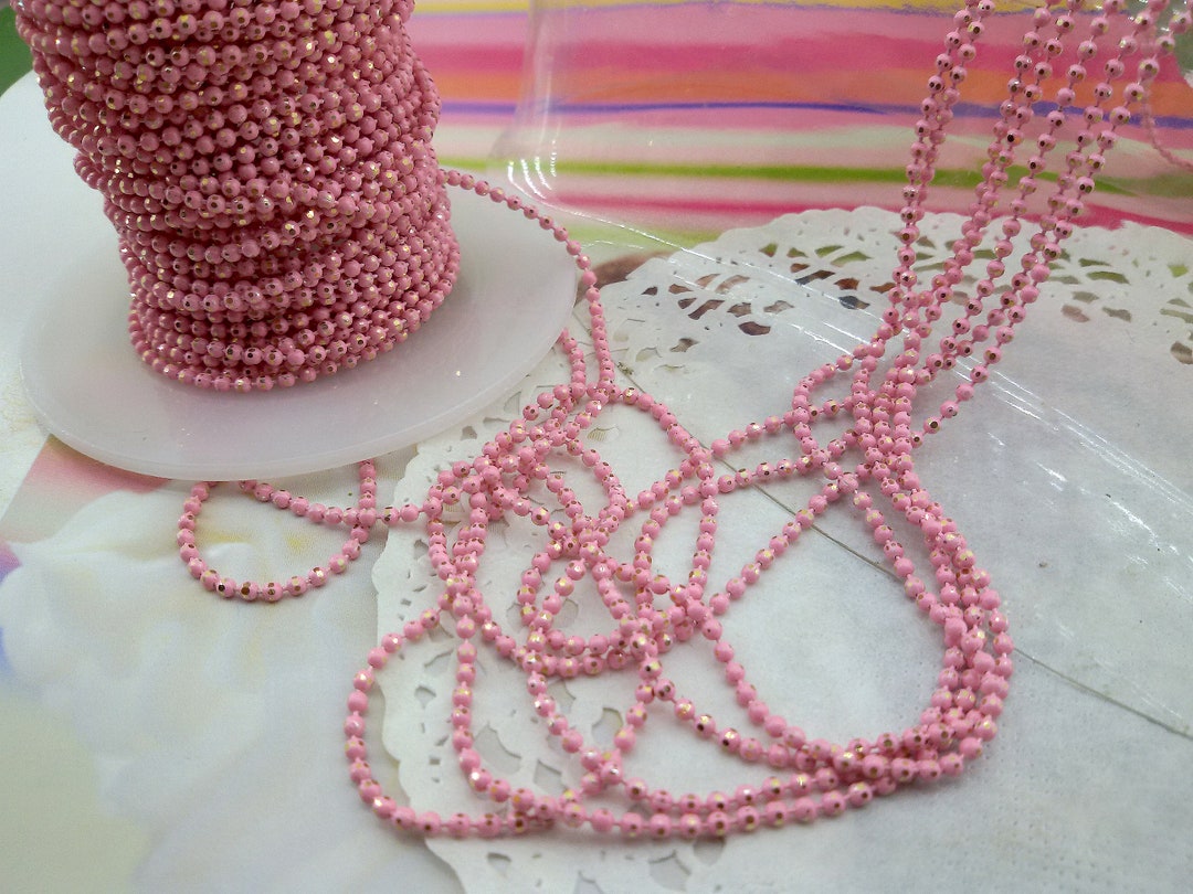 Pink Ball Chain,pink Color Necklace Ball Chain,thin 1.5 Mm Jewelry Pink ...