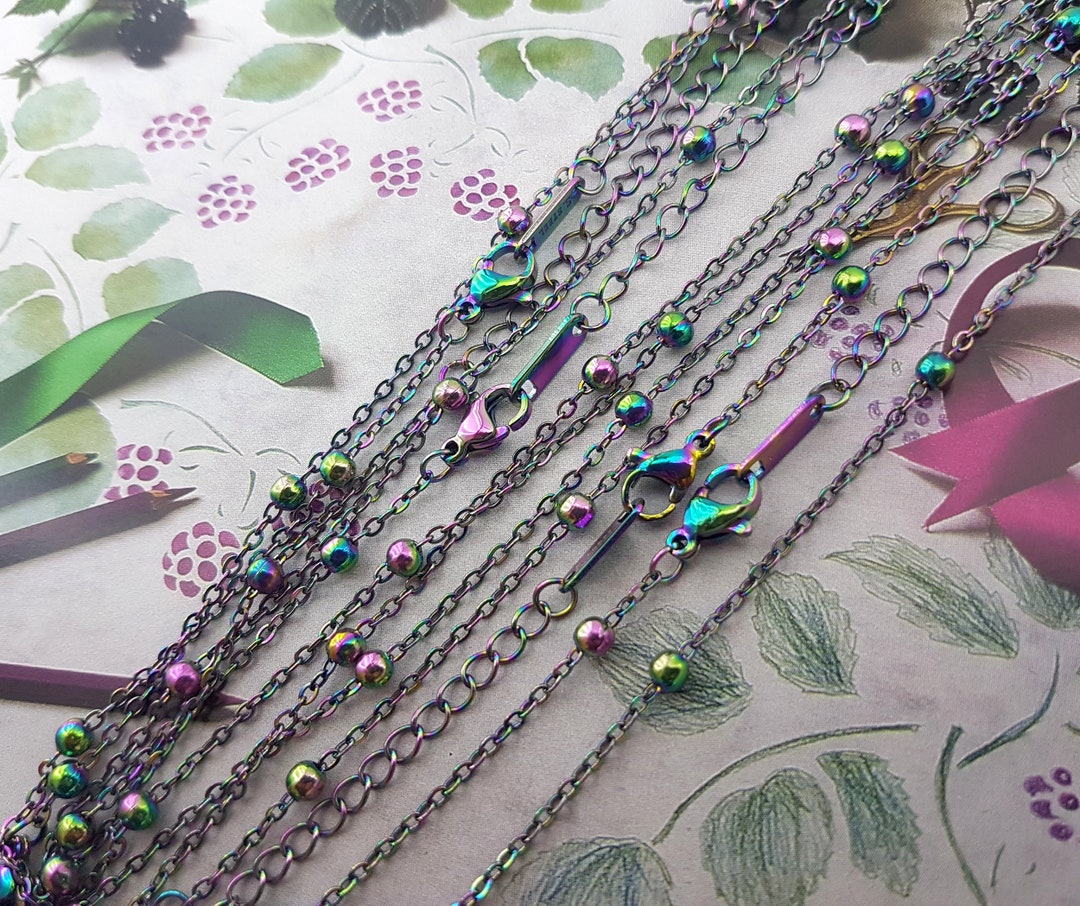 Rainbow Cable Chains With Lobster Clasp,ready to Use Chain,rainbow ...