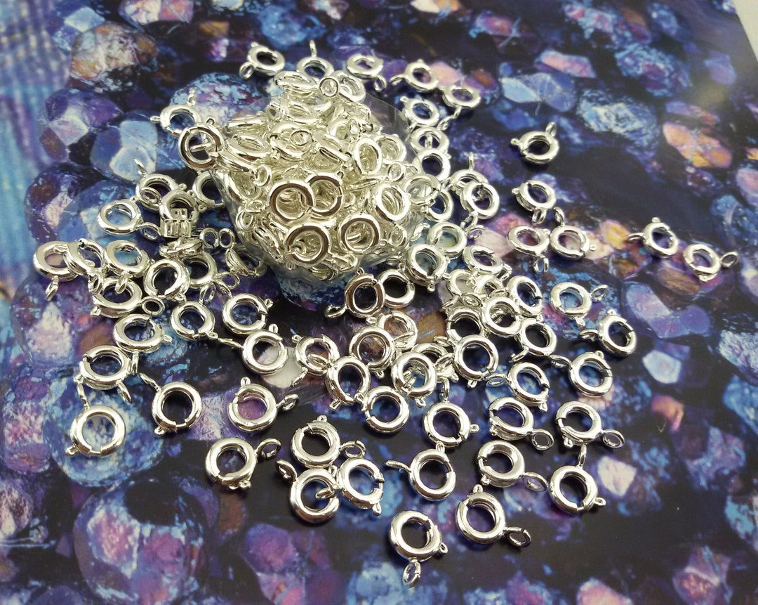Spring Ring Silver Colour Clasps,small Spring Ring Clasp,silver Tone ...