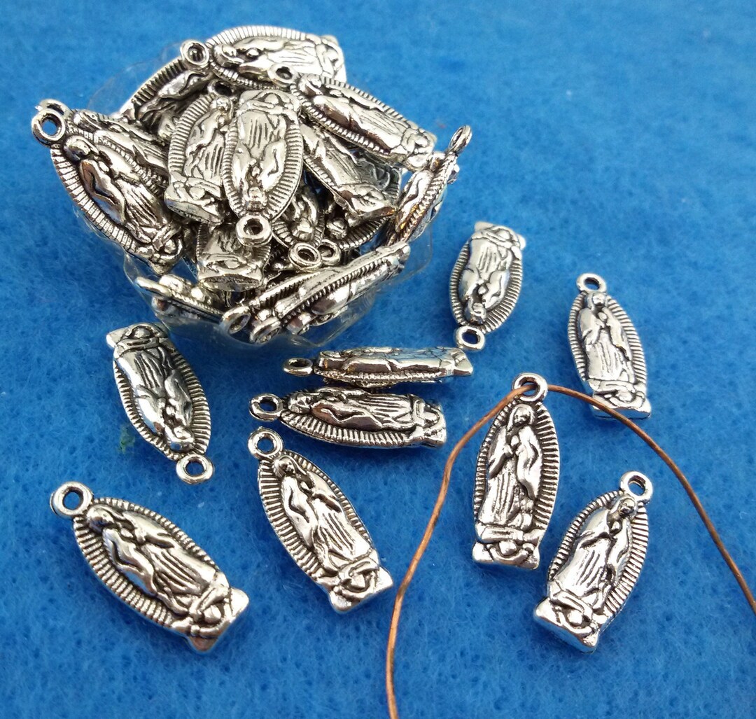 Virgin Mary Charms,religious Silver Charm,blessed Mother Silver Charm ...