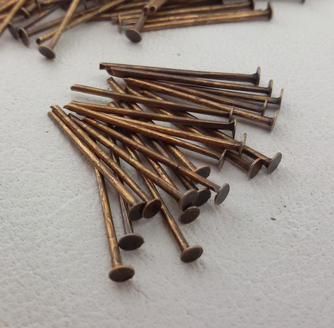 Flat Head Copper Plated Pin,flat Head Pin for Bead,flat Head Jewellery ...