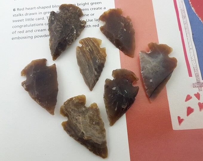 Carved Stone Arrowhead,bulk Brown Flintstone Arrowhead,carved Flint ...