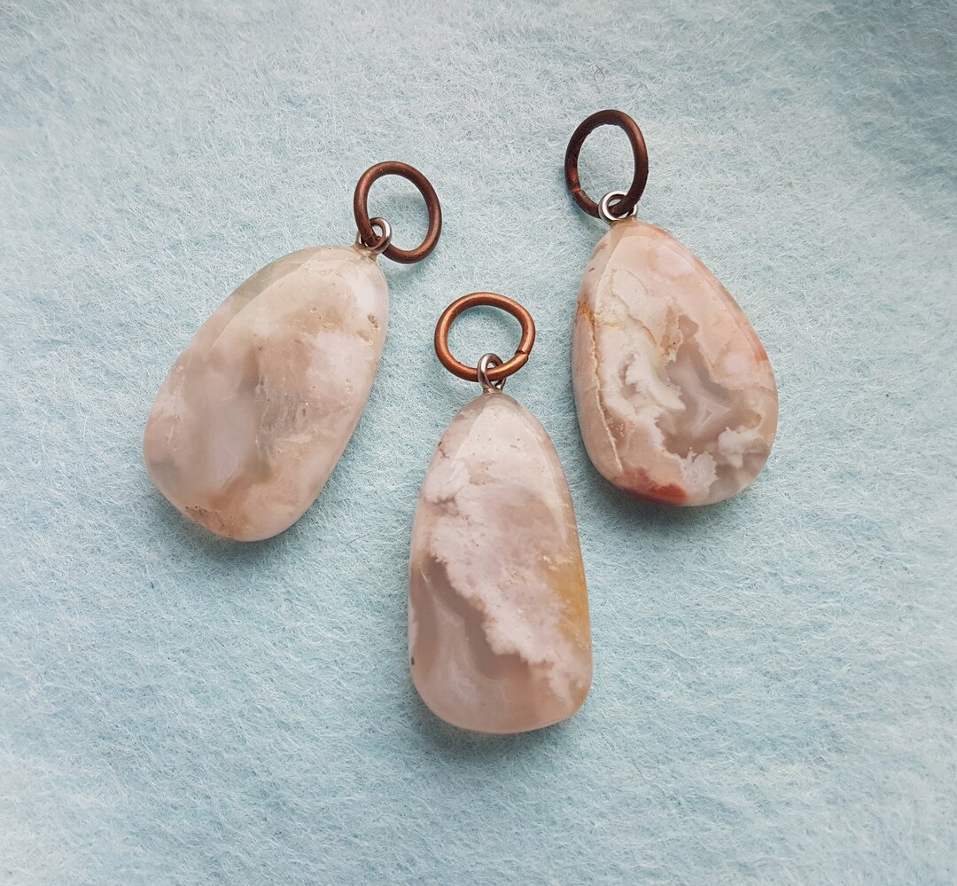 Snowflake Agate Pendant,beige Agate Gemstone Pendant,semi Precious ...