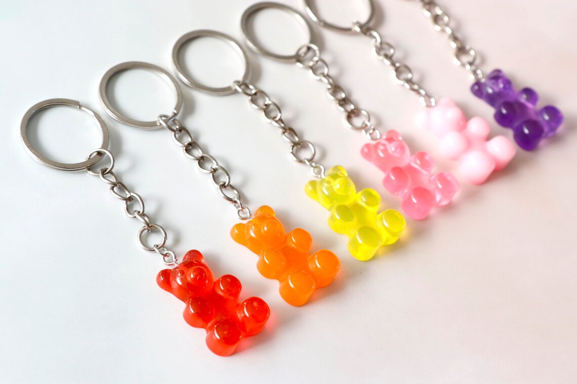 Gummy Bear Novelty Food Acrylic Keychain Fun Funky Keyrings - Etsy