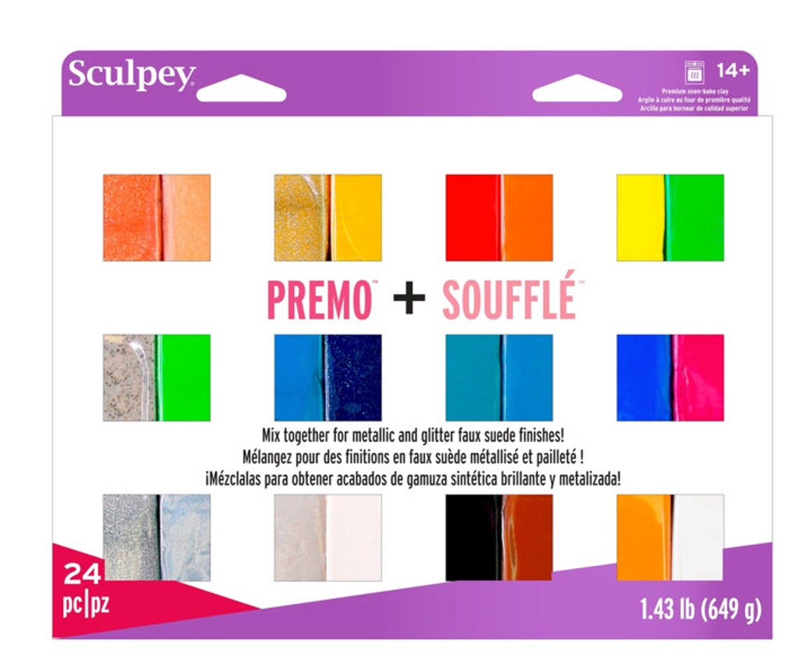 Sculpey Premo Souffle Clay Sampler Pack 24 Pc 649g Polymer | Etsy