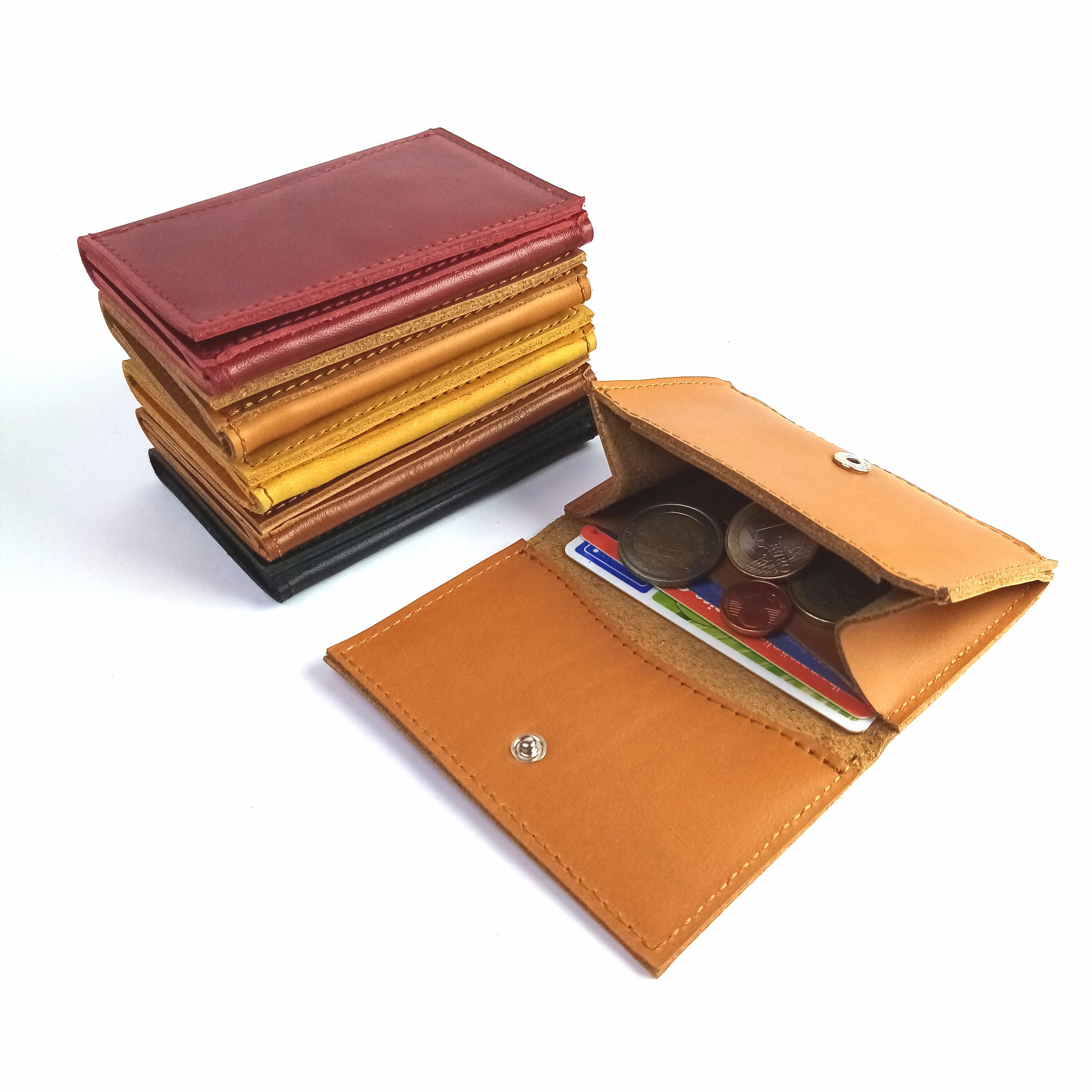 Real Leather Wallet for Credit Cards and Coins/change Wallet/shake Wallet/small Wallet/purse ...