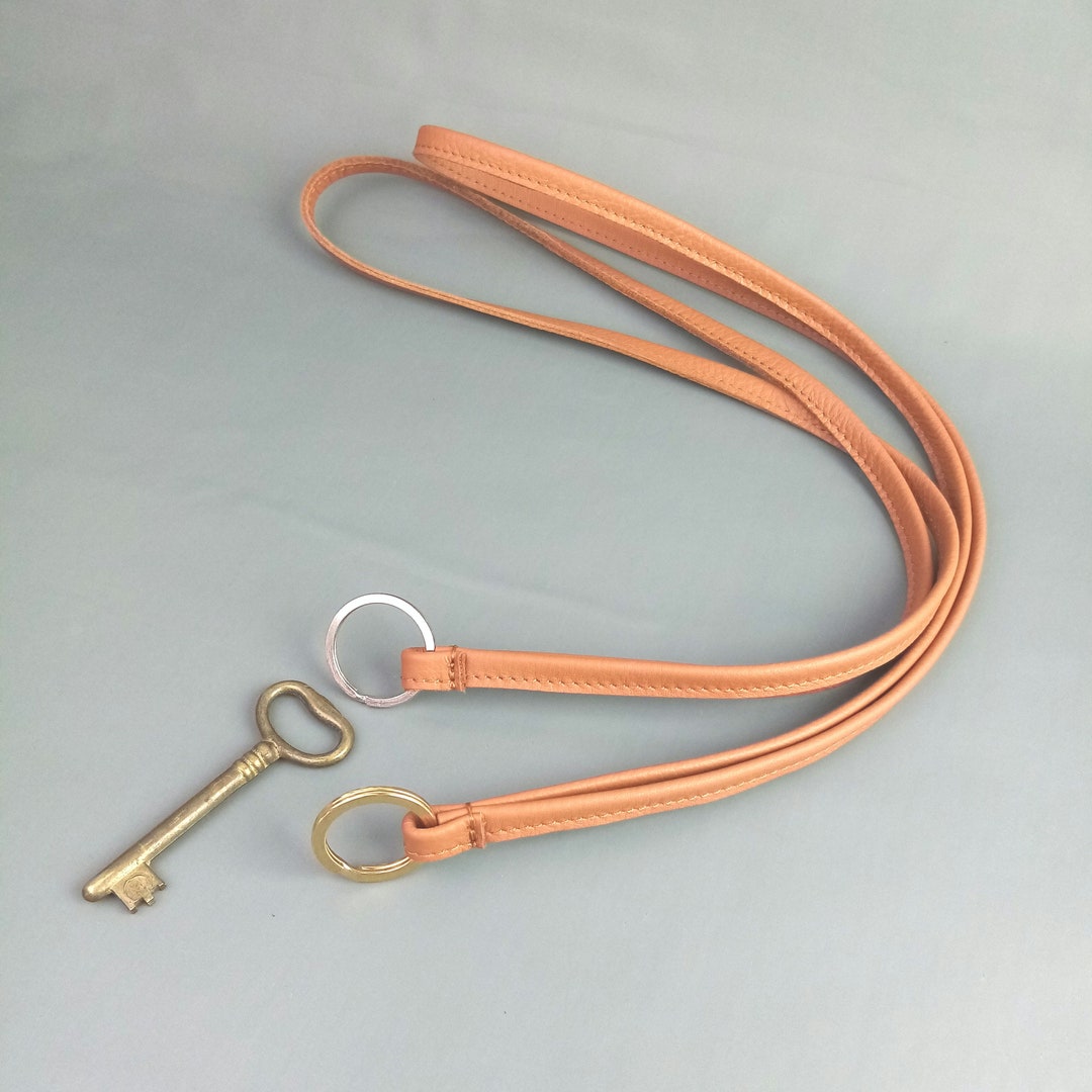 Genuine Leather Lanyard Long, Lanyard Key Ring With Ring, Pendant for ...