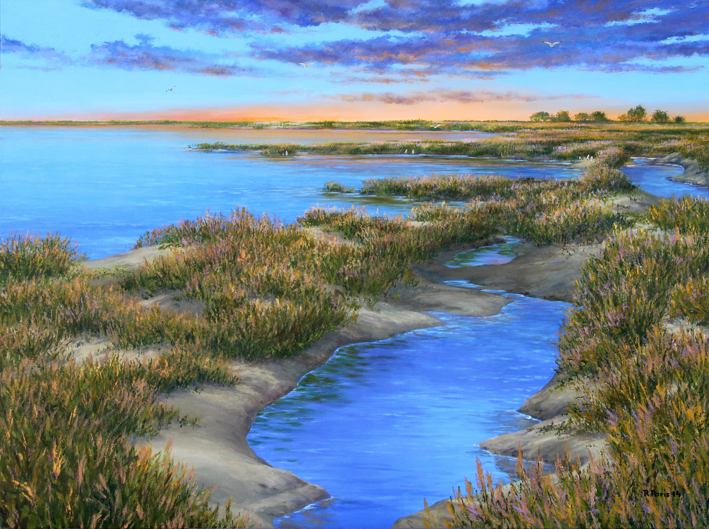 Morning Marsh Original Acrylic on Canvas 40 X 30 - Etsy