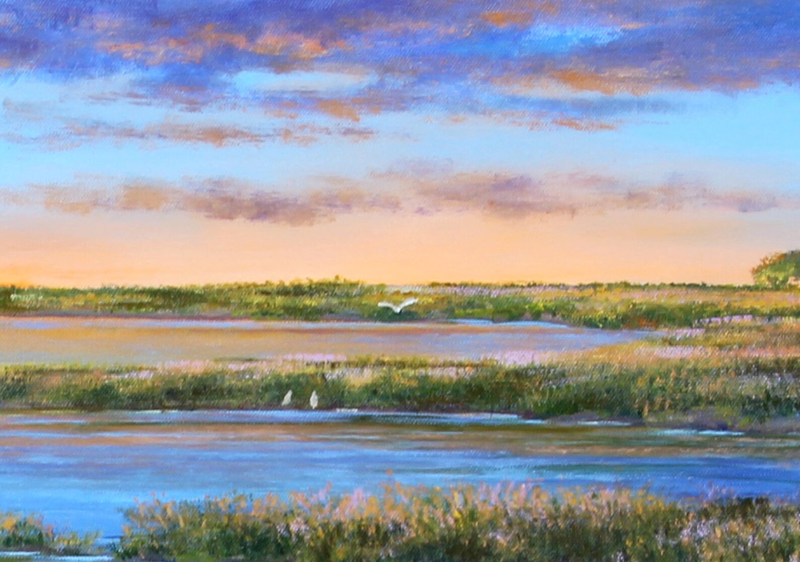 Morning Marsh Original Acrylic on Canvas 40 X 30 - Etsy