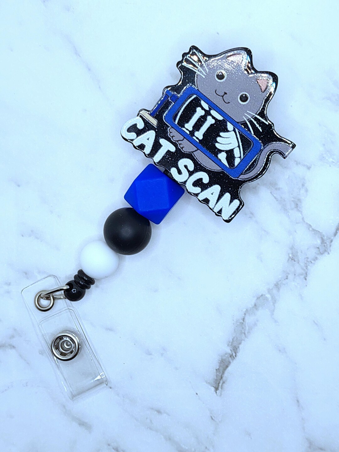 Grey Cat "cat Scan" Radiology Tech Badge Reel - Etsy