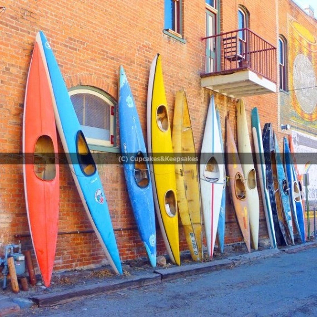 Vibrant "colourful Canoes" Fine Art Photograph - Etsy