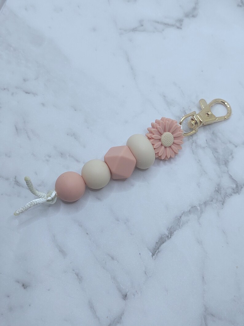 Peach Flower Keyring - Etsy