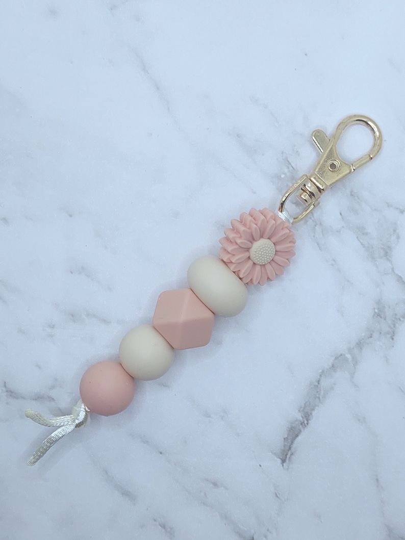 Peach Flower Keyring - Etsy
