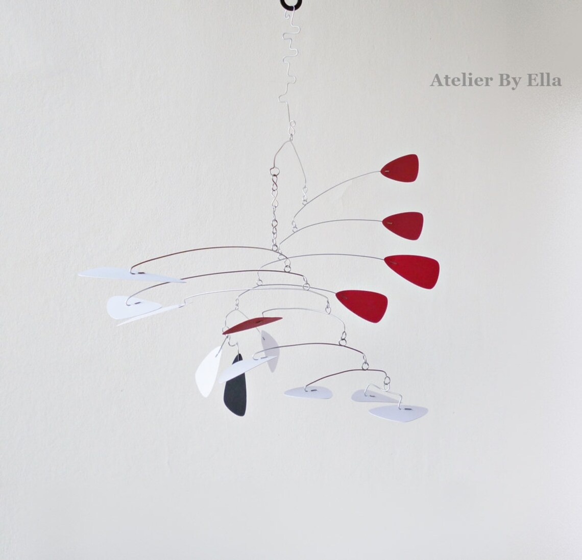 Hanging Mobile Kinetic Art Sculpturered White & Black - Etsy