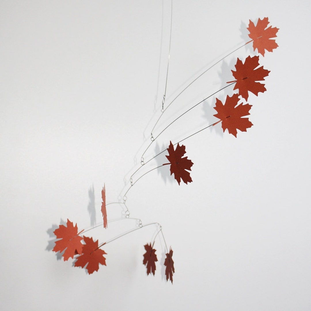 Autumn Leaf Mobile, Hanging Room Decor, Cut Paper Decoration, Fall ...