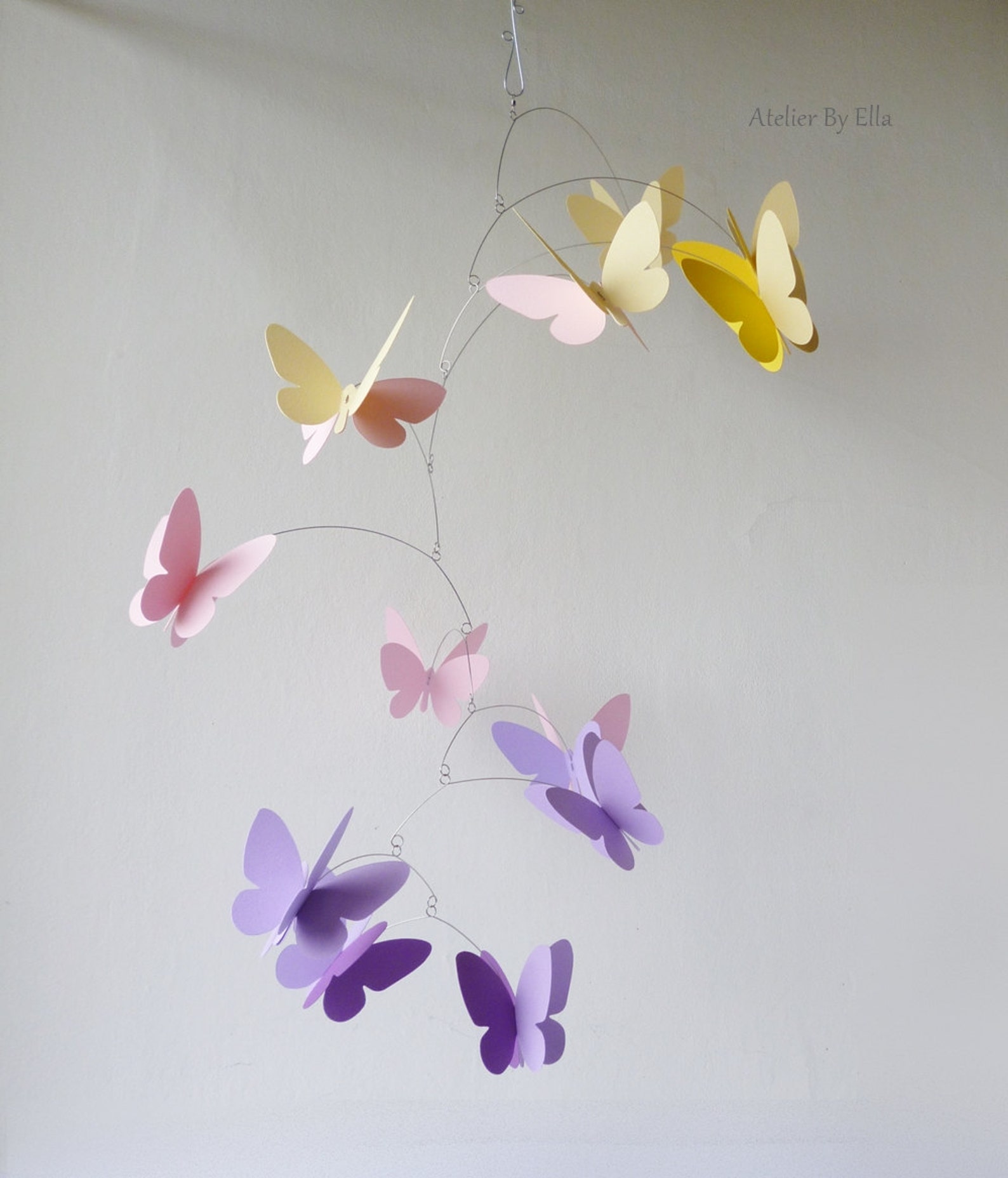 Butterfly Mobile Hanging Mobile Nursery Mobile Yellow Pink - Etsy