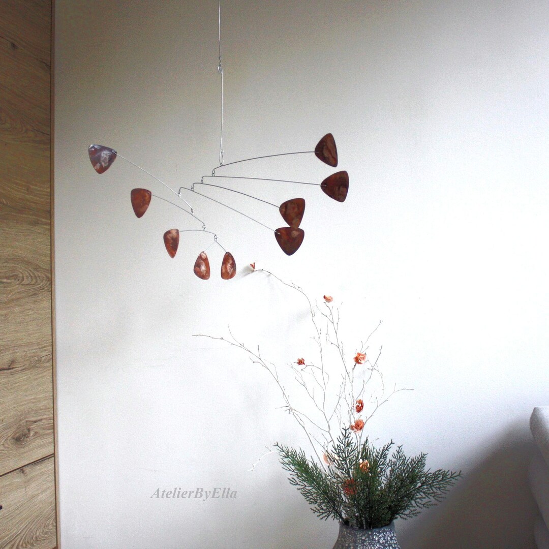 Brown Autumn Hanging Mobile for Adults, Ceiling Unique Handpainted ...