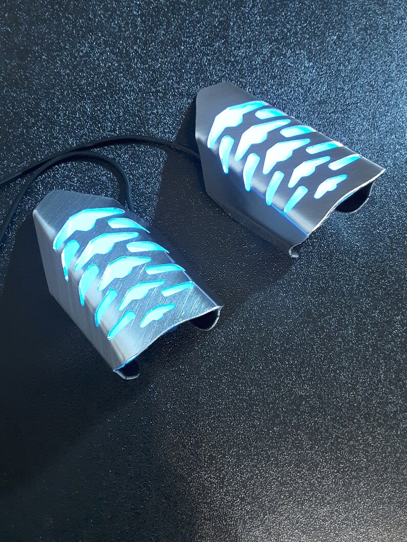 Biomechanical Metal Wrist Guards With Flat Panel Lights | Etsy