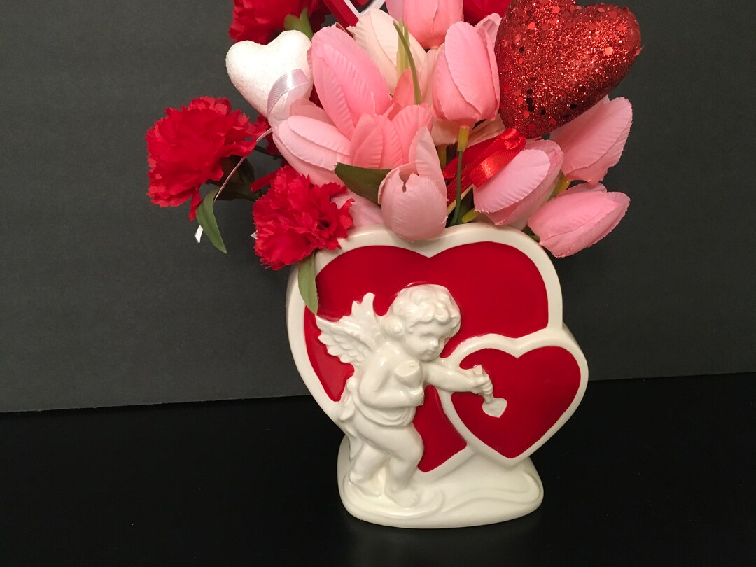 Valentine Heart Planter Cupid Valentines Fine A Quality Made in Japan ...