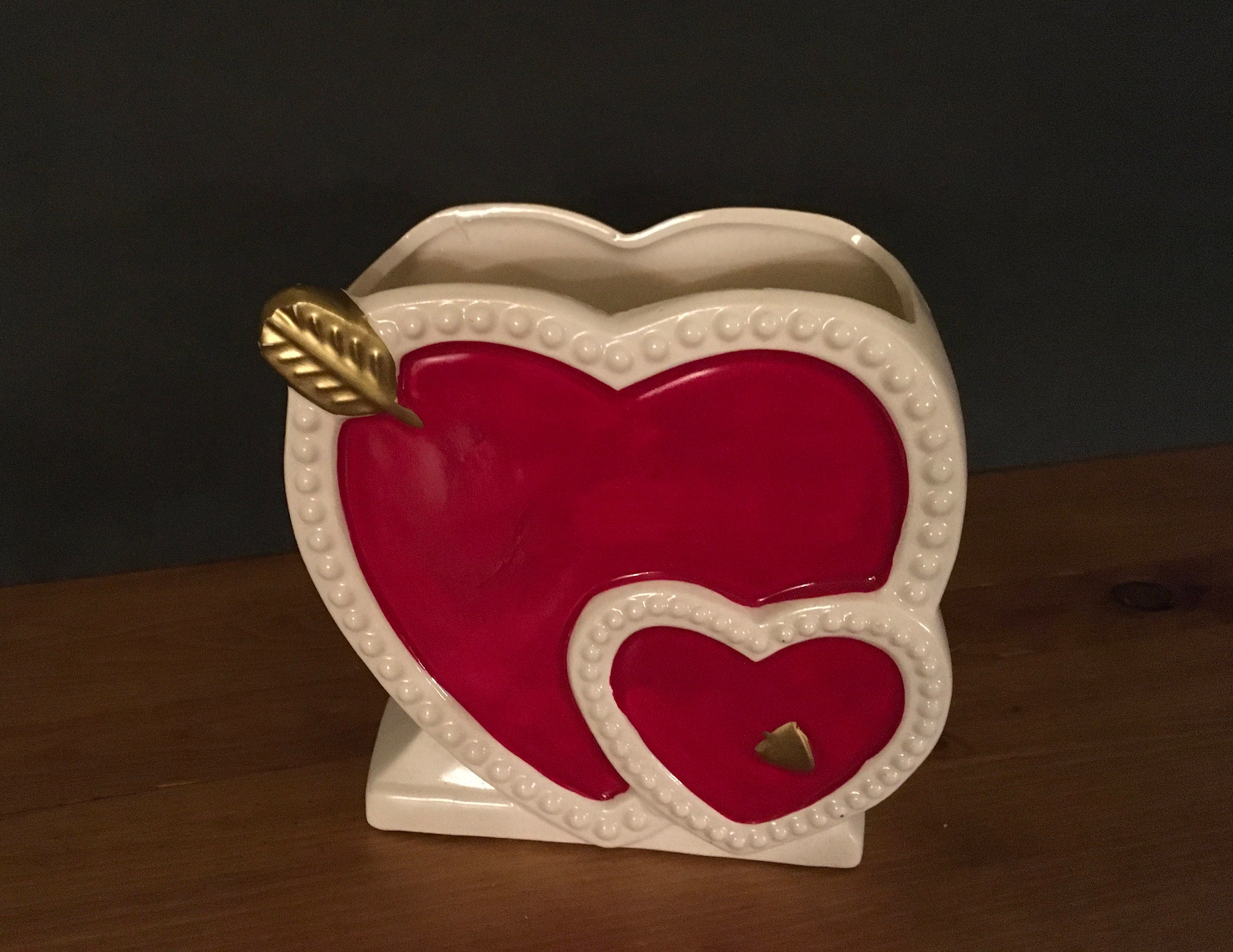 Valentine Heart Planter Made in Japan Napco Lefton Style Valentines Day ...